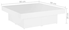 Konferenční stolek bílý 90 x 90 x 28 cm dřevotříska - Default Title