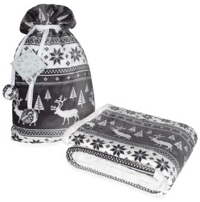 FARO Vánoční deka beránková 127x152 cm - Tmavě šedá