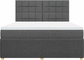 Box spring postel s matrací tmavě šedá 180x200 cm textil 3294436