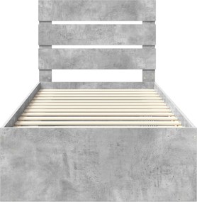 Rám postele Betonově šedá 90 x 190 cm Masivní borové dřevo 3411795