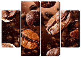 Vícedílný obraz Hnědá Kávová Zrna Nedostatek Nedostatek Přírodní plátno 80x60