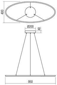 Redo 01-3338 - LED Stmívatelný lustr na lanku LEO LED/48W/230V bronzová