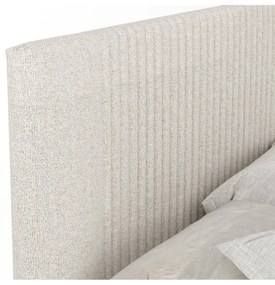 Béžová boxspring postel s úložným prostorem 200x200 cm Bergamo – Maison de Rêve