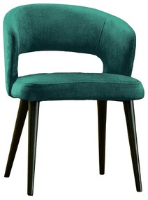 dřevěna židle Luna s čalouněným sedákem - tmavý Zelený Monolith 37 / černé Nohy
