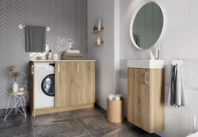 Casarredo - Komfort nábytek Koupelnová vysoká skříň OMAGH D65SL ZPR S/1 na pračku, sonoma