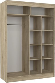 ADRK Furniture Posuvná skříň se zrcadlem a lacobelem TOURA 150 ADRK-SW-TOU-SCHL-150