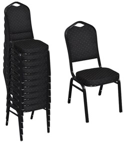 Jídelní židle 10 ks černé textil,  270748 HangarStore.cz