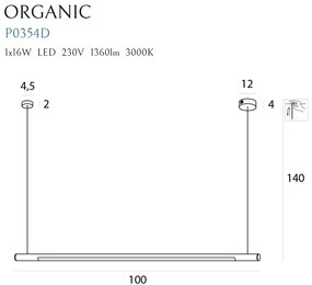 Maxlight Závěsné svítidlo Maxlight P0354D ORGANIC HORIZON 100 cm