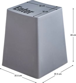 Taburet, šedá plast, KLAVO