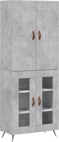 Skříň highboard betonově šedá 69,5x34x180 cm kompozitní dřevo 3195711