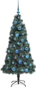 Umělý osvětlený vánoční stromeček s sadou koulí Zelená 150 cm 3396160