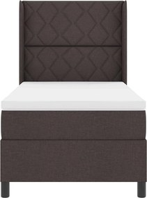 Postel s boxspringem s čelo Tmavě hnědá 200 x 100 cm textil 3341696
