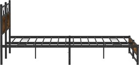 Kovový rám postele bez matrace kouřový dub 183 x 213 cm 3325110
