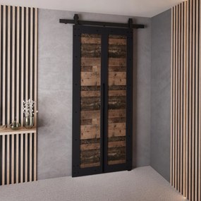 Skládací posuvné dveře QUDIO M2 černý + Old Style 70