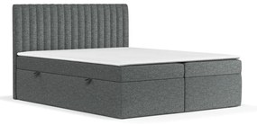 Tmavě šedá boxspring postel s úložným prostorem 140x200 cm Spencer – Maison de Rêve