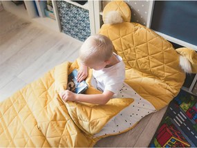 Kinder Hop Spací pytel s oušky pro kojence i starší děti DREAM CATCHER hořčicový Rozměr: 120x60 cm