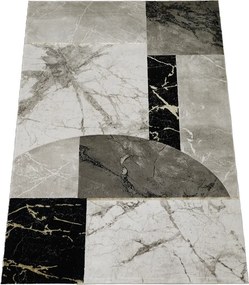 BE Koberec Gloria 3672 GOLD - šedohnědý černý obdélníkový Rozměr: 60x100 cm