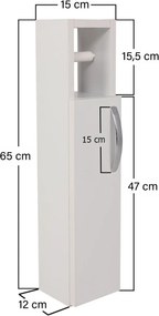 Koupelnová skříňka na toaletu LUMERO, bílá