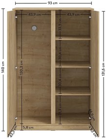 Šatní skříň Cody Modular - dub