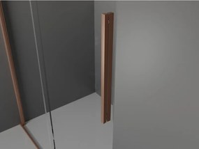 Mexen Velar, posuvné dveře do otvoru typ Walk-In 75 cm, 8mm čiré sklo, měděná matná, 871-075-000-03-65