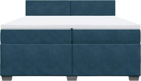 Box spring postel s matrací tmavě modrá 200x200 cm samet 3286400
