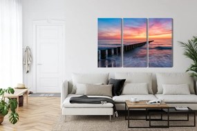 Vícedílný obraz Baltské Moře S Dřevěnými Vlnolamy Nedostatek Nedostatek Plátno Canvas 60x40