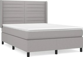 Box spring postel s matrací světle šedá 140 x 190 cm textil 3131505