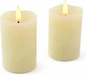 LED svíčky z pravého vosku na baterie, ø 5 × 7 cm, mandlová, sada 2 ks, CR2450