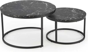 Konferenční stolek River, černý mramor / černá