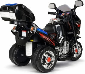LEAN CARS Elektrická motorka pro děti HC8051 černá, LED světla a zvuky