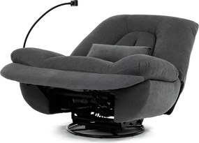 Elektrické polohovací TV křeslo RELAXME - šedá látka