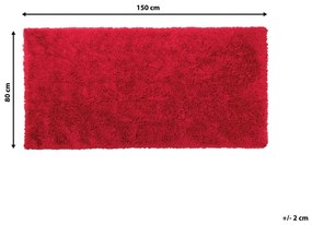 Koberec Shaggy 80 x 150 cm červený CIDE Beliani