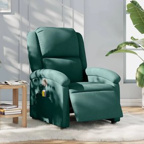 Elektrické masážní polohovací křeslo tmavě zelené textil 3204158