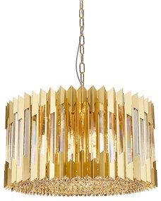 Lustr Ritz, 1x křišťálové/zlaté kovové stínítko, (fi 54cm), g
