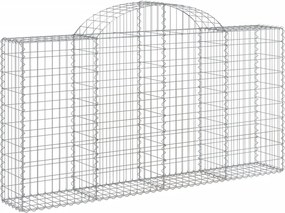 Klenuté gabionové koše 7 ks 200x30x100/120cm pozinkované železo 3146115