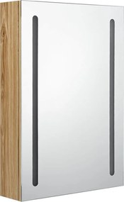 LED koupelnová skříňka se zrcadlem dub 50 x 13 x 70 cm 326499