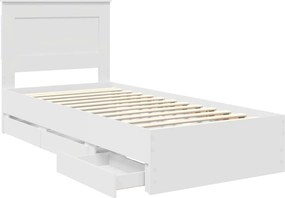 Rám postele se zásuvkou Bílá 75 x 190 cm Inženýrské dřevo 3410214