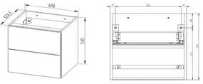 Mereo Mereo, Ponte, koupelnová skříňka 61 cm, Multidecor, CN290SBIAA
