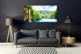 Plexisklo-obraz Hory Les Jezero Příroda 120x60 cm