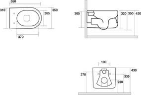 Kerasan, NOLITA závěsná WC mísa, Rimless, 35x55 cm, bílá, 531401