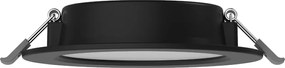 Mexen LDRR, LED stropní svítidlo na zapuštění, průměr 12 cm 12 cm, 6W, studená - 6500K, 450 lm, černá - L210-012-0665-70