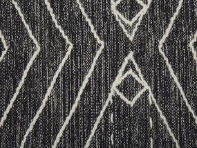 Bavlněný koberec 140 x 200 cm černý/bílý KHENIFRA Beliani