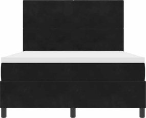 Postel s boxspringem s čelo Černý 140 x 200 cm samet 3339838