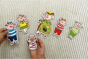 MARIONETINO Loutky pro děti - O TŘECH PRASÁTKÁCH - 6 ks