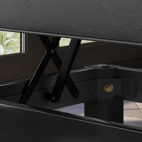 HOMCOM Nastavitelný hudební stolička s úložným prostorem, nosnost 220 kg, umělá kůže, černá, 105 x 37 x 48-58 cm