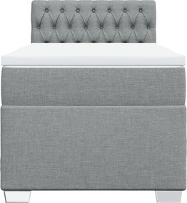 Box spring postel s matrací světle šedý 100 x 200 cm textil 3285806