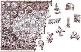 WOODEN CITY Dřevěné puzzle Mapa doby objevů / 505 dílků / od 14 let
