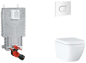 Grohe Uniset - Set předstěnové instalace, klozetu, sedátka SoftClose a tlačítka Arena Cosmopolitan, Triple Vortex, alpská bílá SANI15BB3108