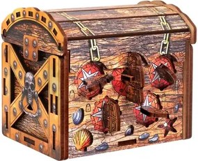 EscapeWelt Dřevěný hlavolam Pirátská truhla
