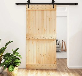vidaXL Posuvné dveře s kováním 100 x 210 cm masivní borové dřevo [3203235]